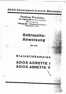 Adox Adrette Printed Manual