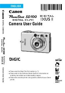 Canon Digital Ixus 2 Printed Manual