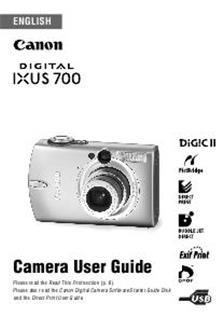 Canon Digital Ixus 700 Printed Manual
