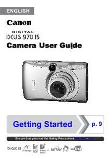 Canon Digital Ixus 970 IS Printed Manual