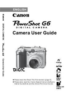 Canon PowerShot G6 Printed Manual