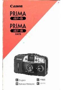 Canon Prima AF 8 Printed Manual