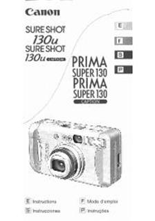 Canon SureShot 130 u Printed Manual