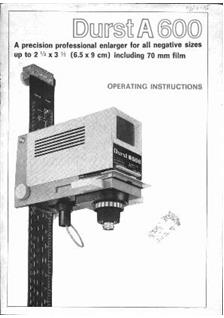 Durst A 600 Printed Manual
