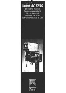 Durst AC 1200 Printed Manual