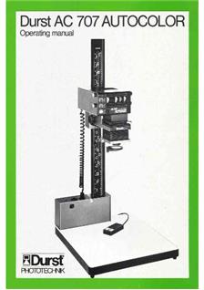 Durst AC 707 Printed Manual