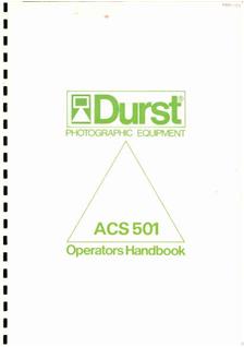 Durst ACS 501 Printed Manual