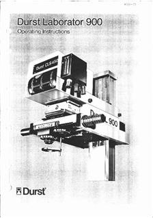 Durst Laborator L 900 Printed Manual
