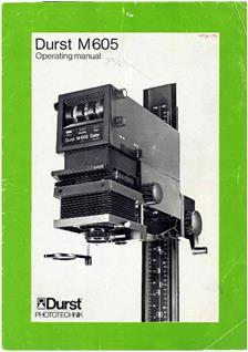 Durst M 605 Printed Manual