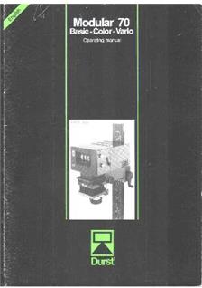 Durst Modular 70 Printed Manual