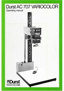 Durst AC 707 Printed Manual