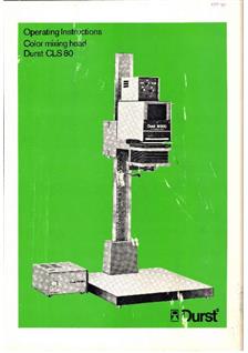 Durst CLS 80 Printed Manual