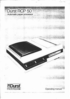 Durst RCP 50 Printed Manual