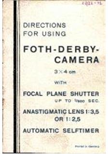 Foth Derby Printed Manual