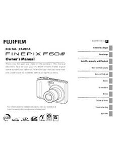 Fujifilm FinePix F60 fd Printed Manual