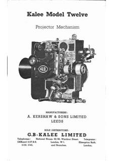 Gaumont-Kalee GB Kalee -misc Printed Manual
