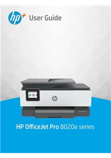 Hewlett Packard OfficeJet Pro 8020e Series Printed Manual