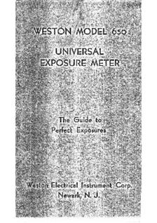 Weston 650 Printed Manual