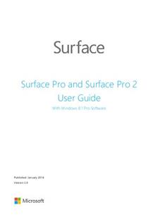 Microsoft Surface Pro Printed Manual