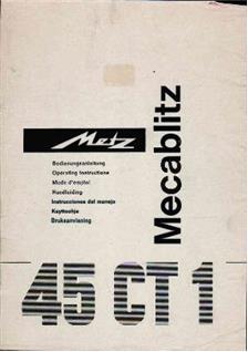 Metz 45 CT 1 Printed Manual