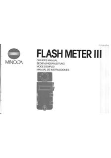 Minolta Flashmeter 3 Printed Manual
