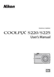 Nikon Coolpix S225 Printed Manual