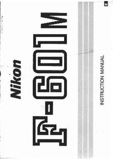 Nikon F 601 m Printed Manual