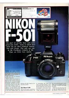 Nikon F 501 Printed Manual