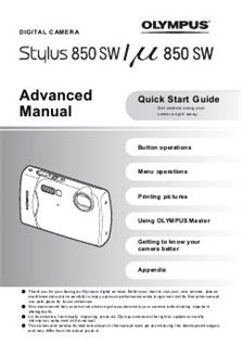 Olympus Mju Digital 850 SW Printed Manual