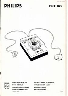 Philips PDT 022 Printed Manual