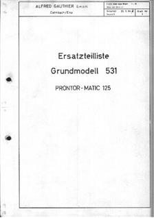 Prontor Prontor Printed Manual