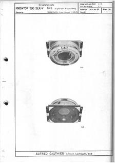 Prontor Prontor Printed Manual