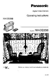 Panasonic NV DS 35 B Printed Manual