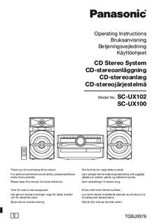 Panasonic SC UX100 Printed Manual
