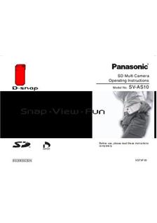 Panasonic SV AS10 Printed Manual