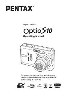 Pentax Optio S10 Printed Manual