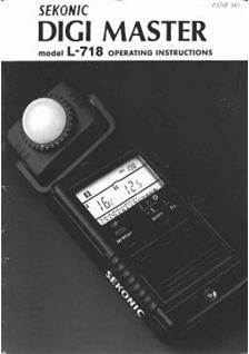 Sekonic L 718 DigiMaster Printed Manual