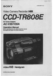 Sony CCD TR 808 E Printed Manual