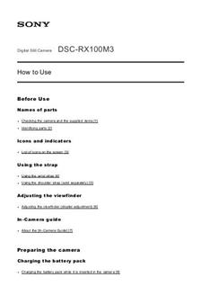 Sony Cyber-shot RX100 III Printed Manual