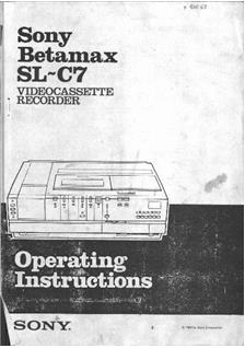 Sony Betamax SL C 7 Printed Manual