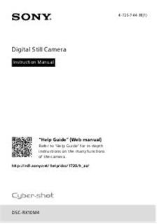 Sony Cyber-shot RX10 IV Printed Manual