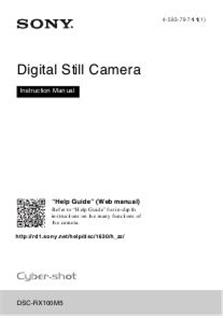 Sony Cyber-shot RX100 V Printed Manual