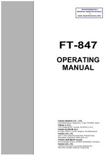 Yaesu Yaesu FT 847 Printed Manual