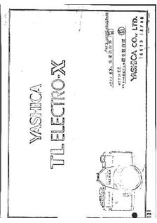 Yashica TL Electro X Printed Manual