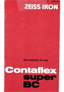 Zeiss Ikon Contaflex Super BC Printed Manual