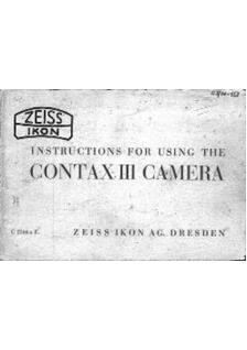 Zeiss Ikon Contax 2 Printed Manual